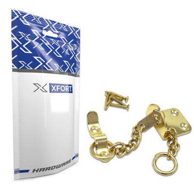 XFORT Door Chain Polished Brass, Narrow Design Door Limiter
