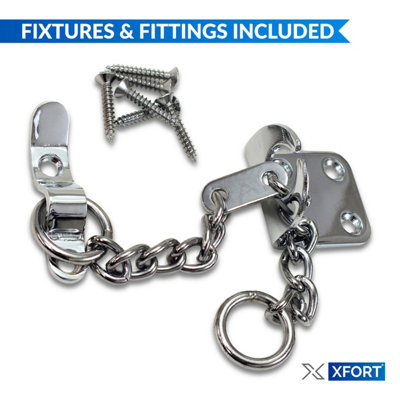 XFORT Door Chain Polished Chrome, Narrow Design Door Limiter