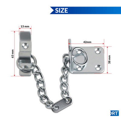 XFORT Door Chain Polished Chrome, Narrow Design Door Limiter