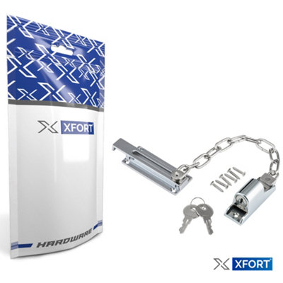 XFORT Door Chain Polished Chrome, Narrow Design Door Limiter