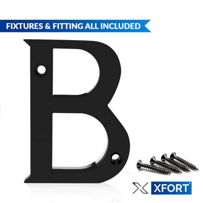 XFORT Front Door Letter, Letter B, Black