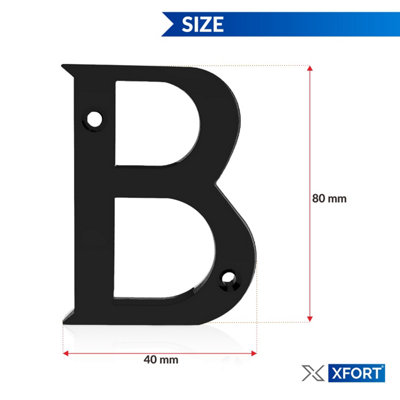 XFORT Front Door Letter, Letter B, Black