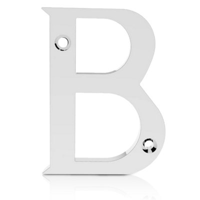 XFORT Front Door Letter, Letter B, Polished Chrome