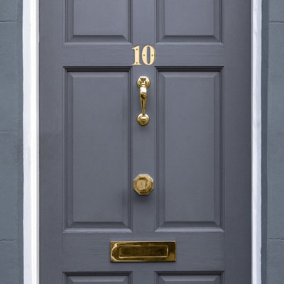 XFORT Front Door Number, Number 0, Polished Brass