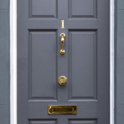 XFORT Front Door Number, Number 1, Polished Brass