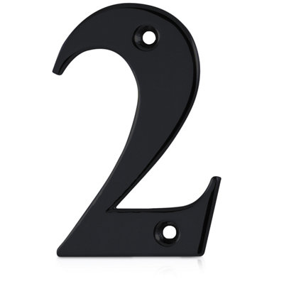 XFORT Front Door Number, Number 2, Black | DIY at B&Q