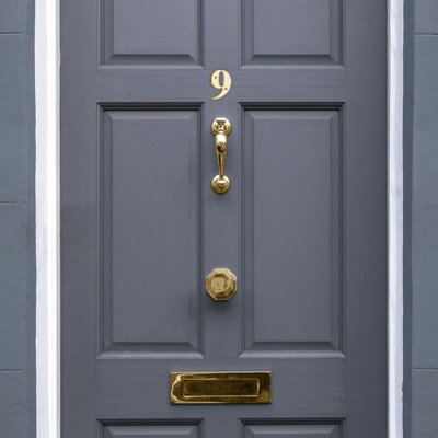 XFORT Front Door Number, Number 9, Polished Brass