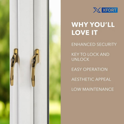 XFORT Inline Window Handle Installation Kit in Polished Brass