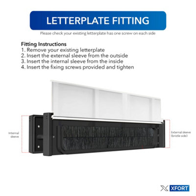 XFORT MailPlate Surround 10" Letterplate White, 20-40mm
