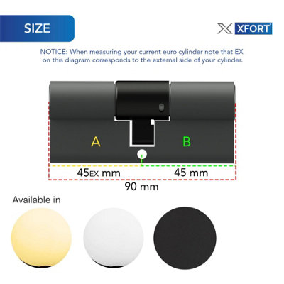 XFORT Matt Black Euro Cylinder Lock 45/45 (90mm)