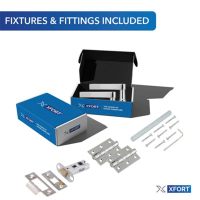 XFORT Polished Chrome 6" Victorian Scroll Lever Latch Door Pack ...