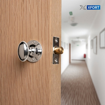 XFORT Rack Bolt Security Kit in Polished Chrome, Oval Turn Knob with ...