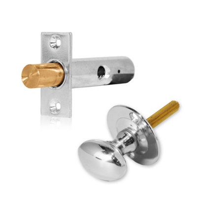 XFORT Rack Bolt Security Kit in Polished Chrome, Oval Turn Knob with ...