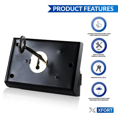 XFORT Rim Deadlock, Surface Mounted Rim Dead Lock with Key Operated ...