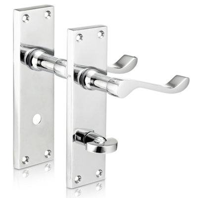 XFORT Scroll Bathroom Polished Chrome Door Handles 1 Pair | DIY at B&Q