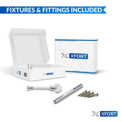 XFORT Scroll Bathroom Polished Chrome Door Handles 1 Pair