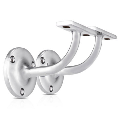 XFORT Set of 2 Satin Chrome Handrail Brackets, Banister Brackets for ...