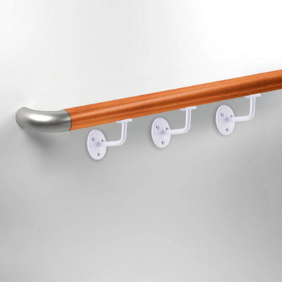 XFORT Set of 2 White Handrail Brackets, Banister Brackets for Stair ...