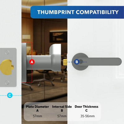 XFORT Smart Fingerprint Door Handle in Satin Chrome, Smart Lock for ...