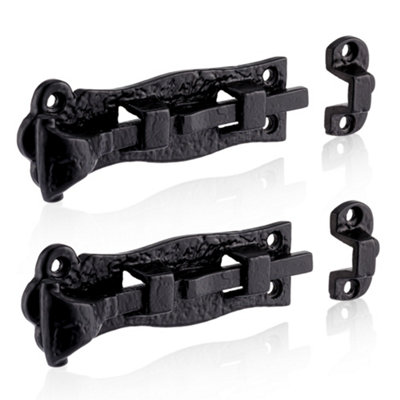 XFORT Smithy's Black Antique Straight Bolts, Traditional Cast Iron ...