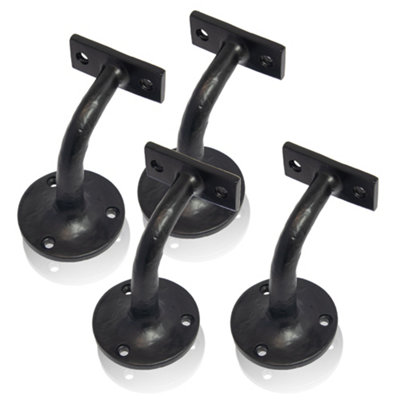 XFORT Smithy's Range Black Antique Set of 4 Handrail Brackets Cast Iron ...