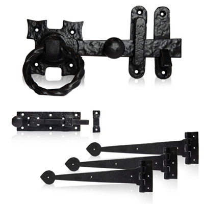 XFORT Smithy's Range Rope Ring Gate Latch Pack, Black Antique Finish ...