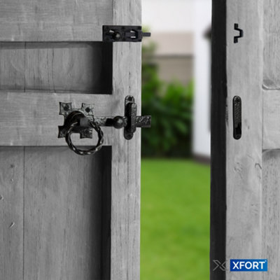 XFORT Smithy's Range Rope Ring Gate Latch Pack, Black Antique Finish ...