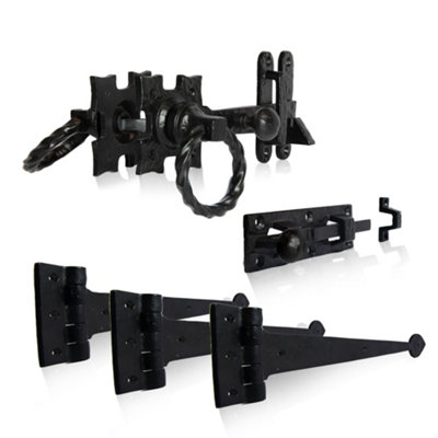 XFORT Smithy's Range Rope Ring Gate Latch Pack, Black Antique Finish ...