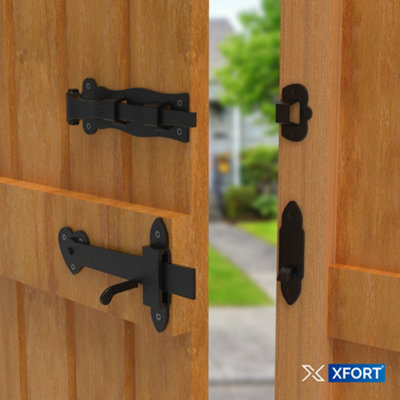 XFORT Smithy's Range Thumb Gate Latch Set Black Antique.