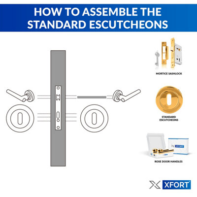 XFORT Standard Escutcheons Polished Brass, 2 pack