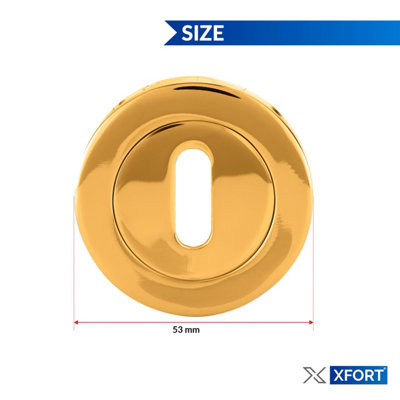 XFORT Standard Escutcheons Polished Brass, 2 pack