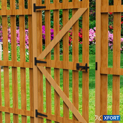 XFORT Suffolk Gate Latch Pack Black Complete with T Hinges, Brenton ...