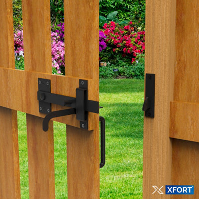 XFORT Suffolk Gate Latch Pack Black Complete with T Hinges, Brenton ...