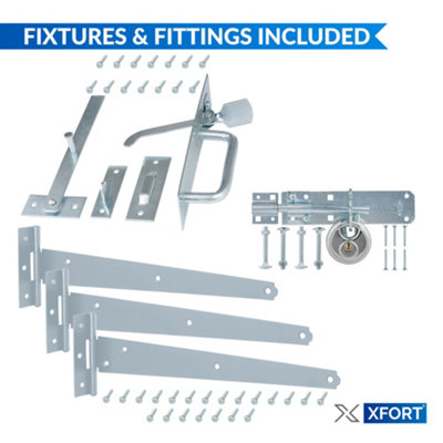 XFORT Suffolk Gate Latch Pack Bright Zinc Plated Complete with T Hinges ...