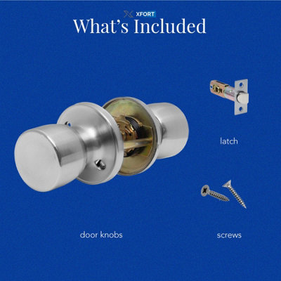 XFORT Tulip Passage Knob Set Satin Chrome for Wooden Doors