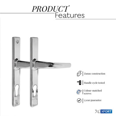 XFORT Uros UPVC Door Handle Ferco (Polished Chrome)