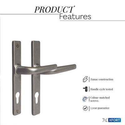 XFORT Uros UPVC Door Handle Ferco (Satin Chrome)