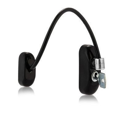 XFORT Viper Key Locking Cable Window Restrictor in Black | DIY at B&Q