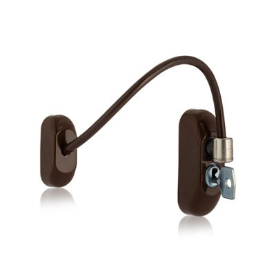 XFORT Viper Key Locking Cable Window Restrictor in Brown