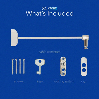 XFORT Viper Key Locking Cable Window Restrictor in White