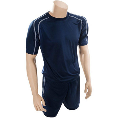 XL ADULT Short Sleeve Training Shirt & Short Set NAVY/WHITE PLAIN ...