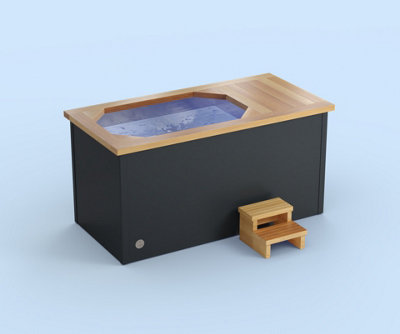 XL ICE BATH NATURAL CEDAR WITH ANTHRACITE GREY