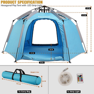 XL Indoor Kids Tent Playhouse - Large Portable Pop Up Teepee Sleepover ...