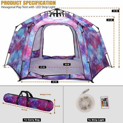 XL Indoor Kids Tent Playhouse - Portable Large Pop Up Teepee Sleepover ...