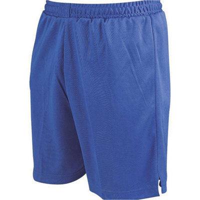 XL - ROYAL BLUE Adult Soft Touch Elasticated Training Shorts Bottoms ...