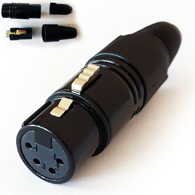 XLR 4 Pin Pole Female Connector Socket Solder Adapter To Audio Cable ...