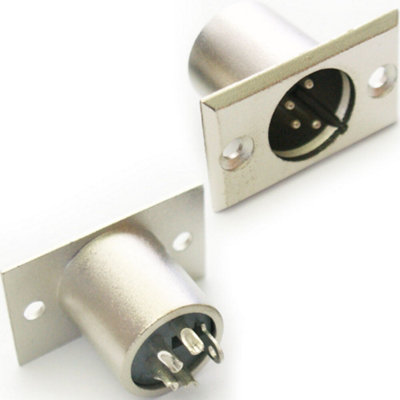 XLR 4 Pin Pole Male Solder Connector Chassis Patch Panel Mount Module ...