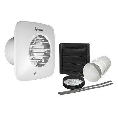 Xpelair DX100S Standard Square Extractor Fan with Wall Kit - 93025AW