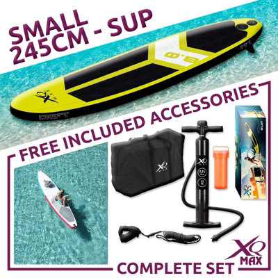XQ Max Yellow Inflatable Surfboard 8ft SUP Paddleboard Surf Set 245cm ...