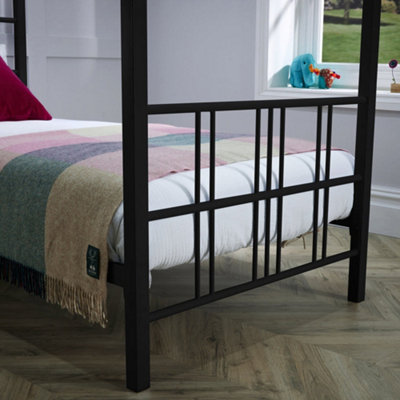 XR Living Fern LED 4 Poster Double Bed - Black